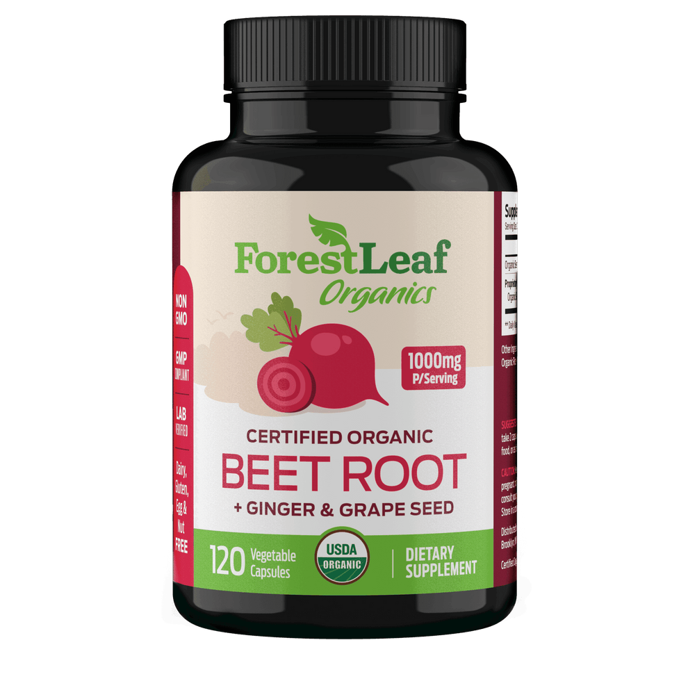 ForestLeaf - Organic Beet Root 1000mg | 120 Capsules